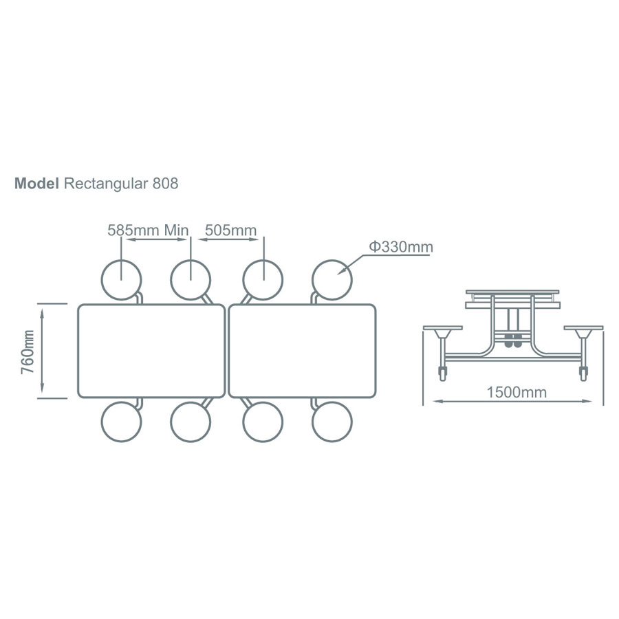8 Seat Rectangular Mobile Folding Table - Stools | theClassroom.co