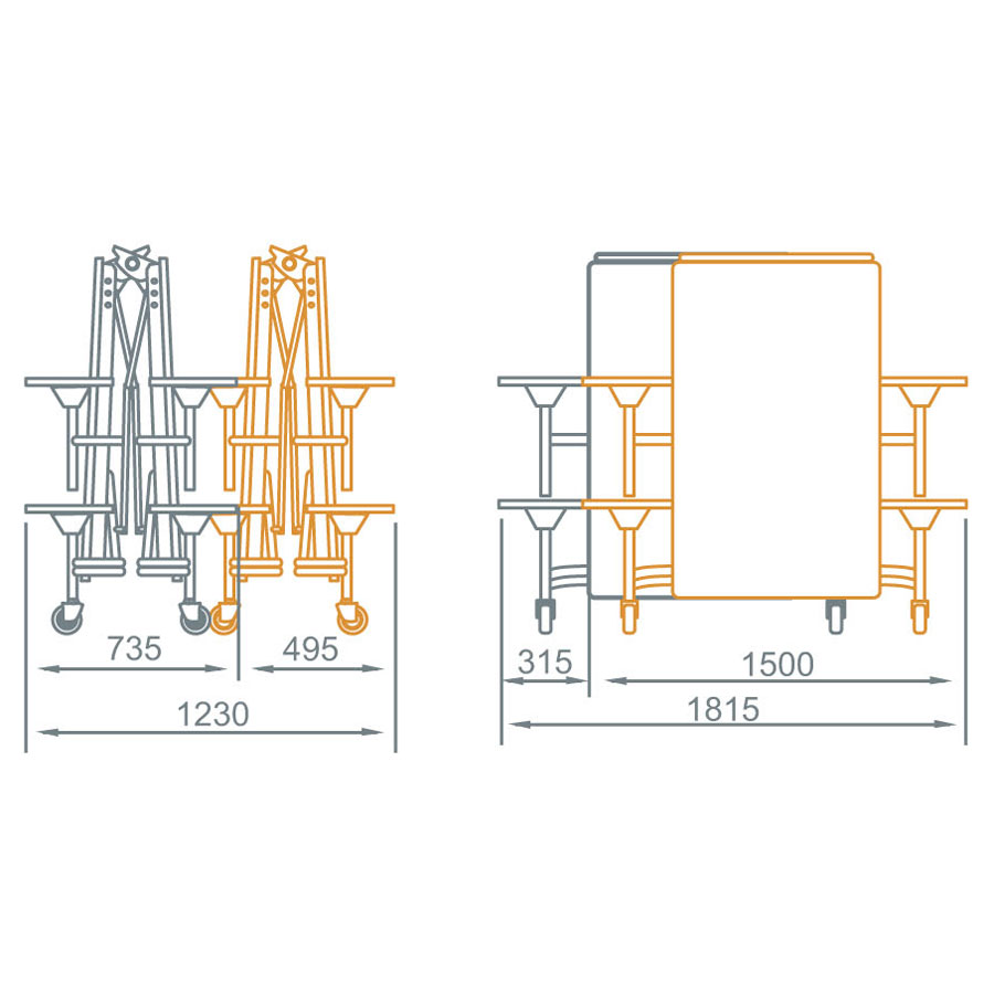 8 Seat Rectangular Mobile Folding Table - Stools | theClassroom.co