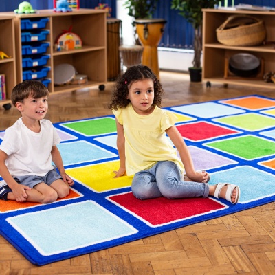 Rainbow™ Squares Rectangular Placement Carpet
