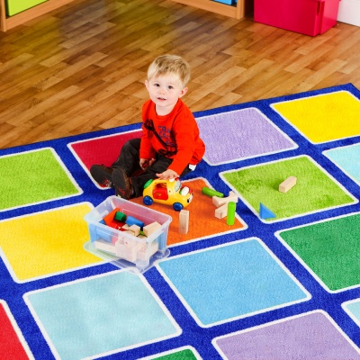 Rainbow™ Squares Large Placement Carpet | theClassroom.co