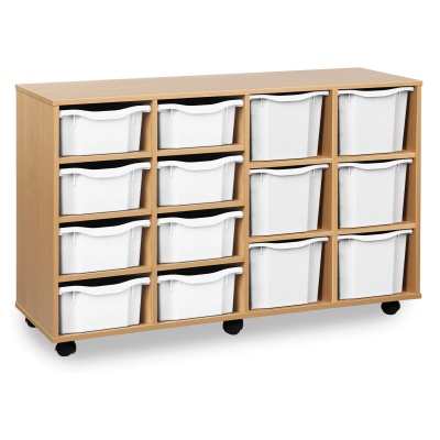 White 8 Double & 6 Triple Tray Unit