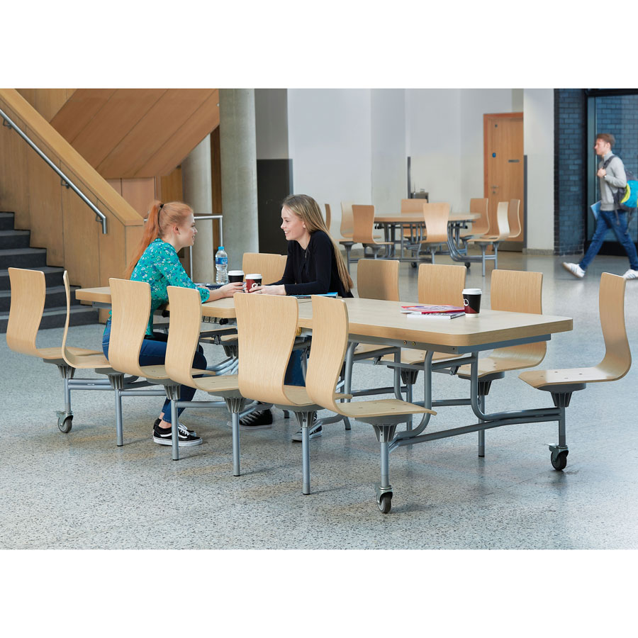 12 Seat Primo Rectangular Mobile Folding Table - Full Back Seats ...