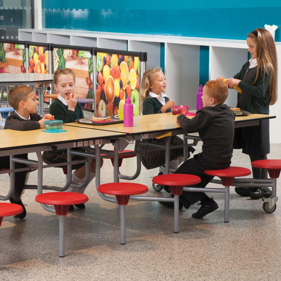 12 Seat Rectangular Mobile Folding Table - Stools | theClassroom.co