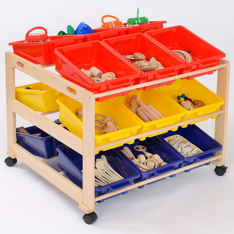 18 Tray Double Beech Classroom Tidy | theClassroom.co