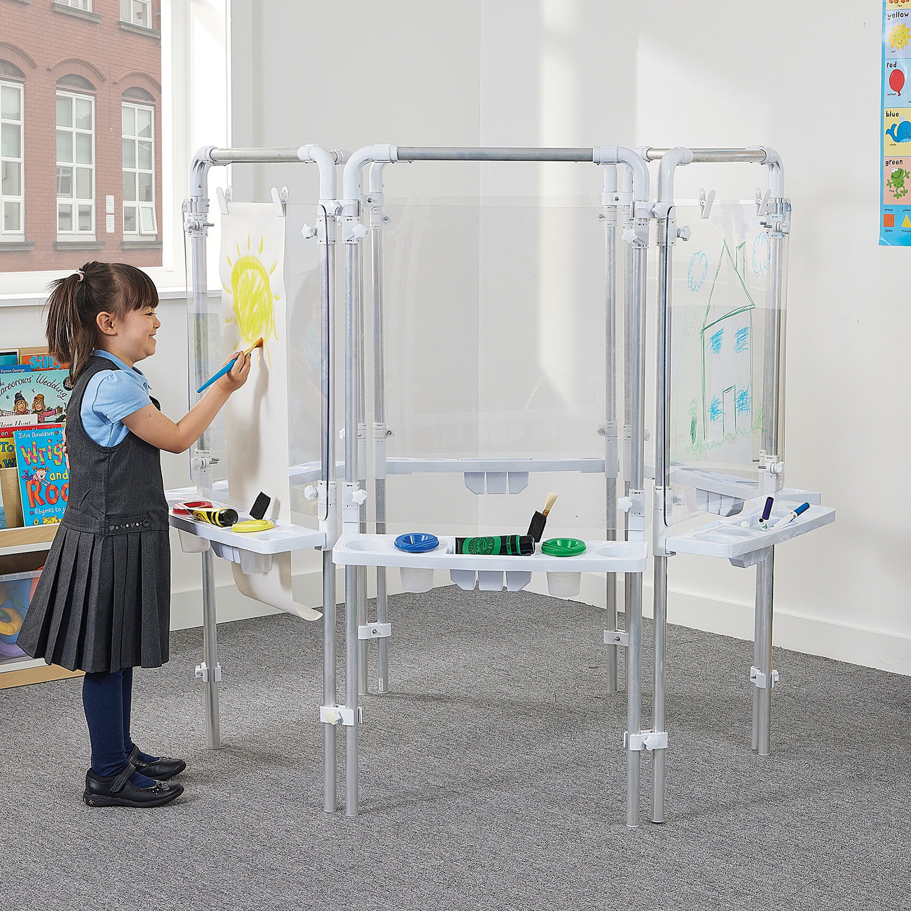 6 Sided Children's Easel + 6 Clear Boards | theClassroom.co