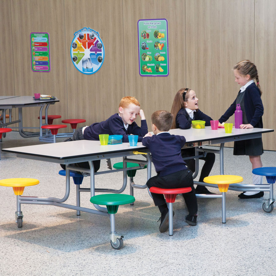 8 Seat Rectangular Mobile Folding Table - Stools | theClassroom.co