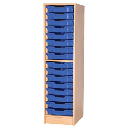 Classroom Single Column Tray Storage (16 Shallow Trays) | theClassroom.co