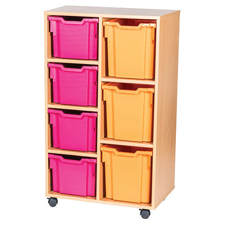 12 High Double Column Tray Storage (14 Extra Deep & 3 Jumbo Trays ...