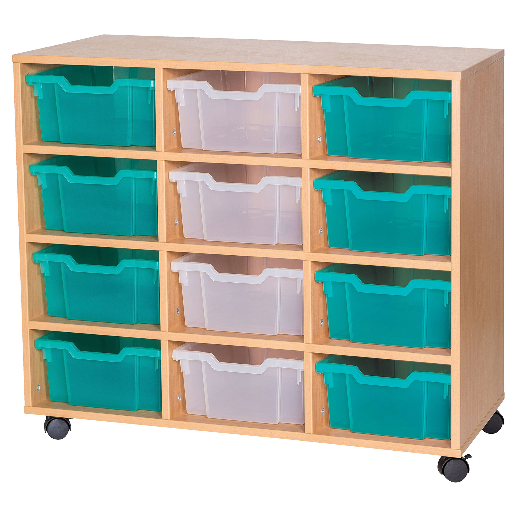 8 High Triple Column Tray Storage (12 Deep Trays) | theClassroom.co
