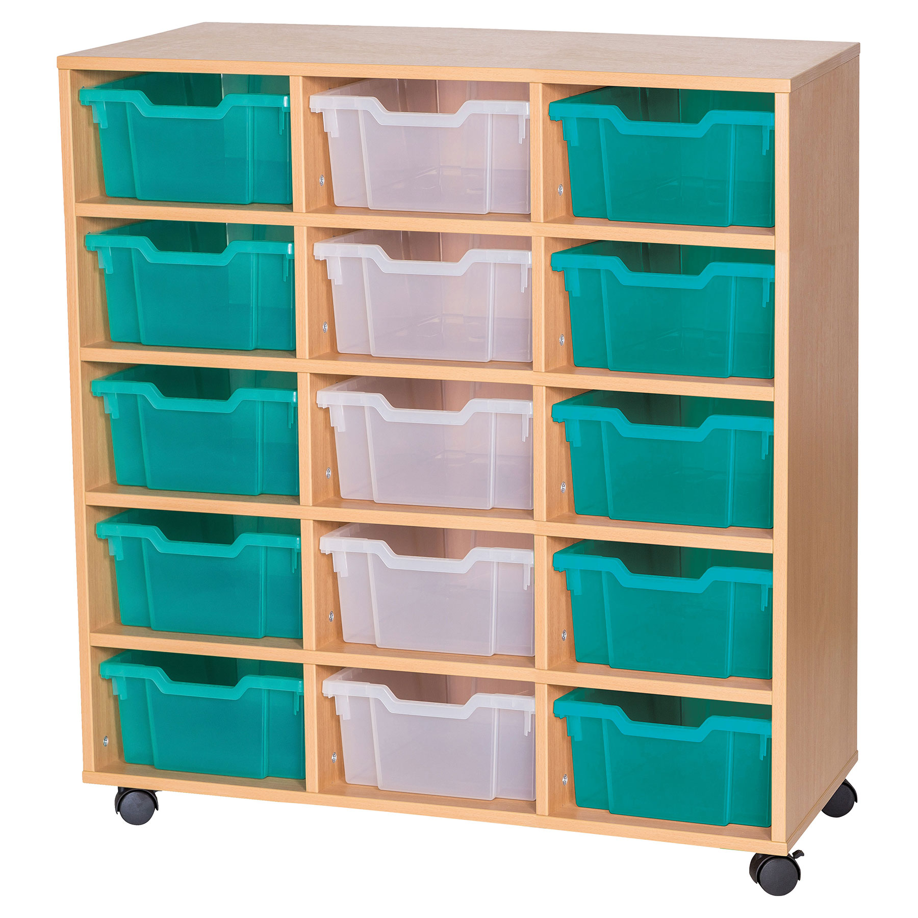 11 High Triple Column Tray Storage (15 Deep Trays) | theClassroom.co
