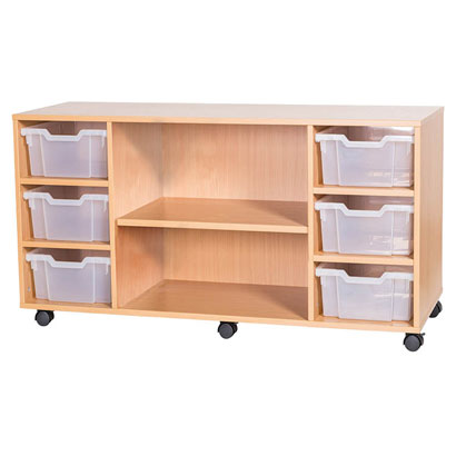 6 High Quad Column Centre Shelf & Tray Unit (6 Deep Trays ...