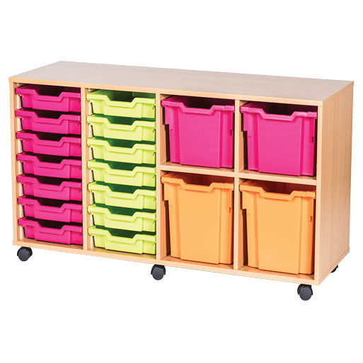 7 High Quad Column Tray Storage (14 Shallow, 2 Extra Deep & 2 Jumbo ...