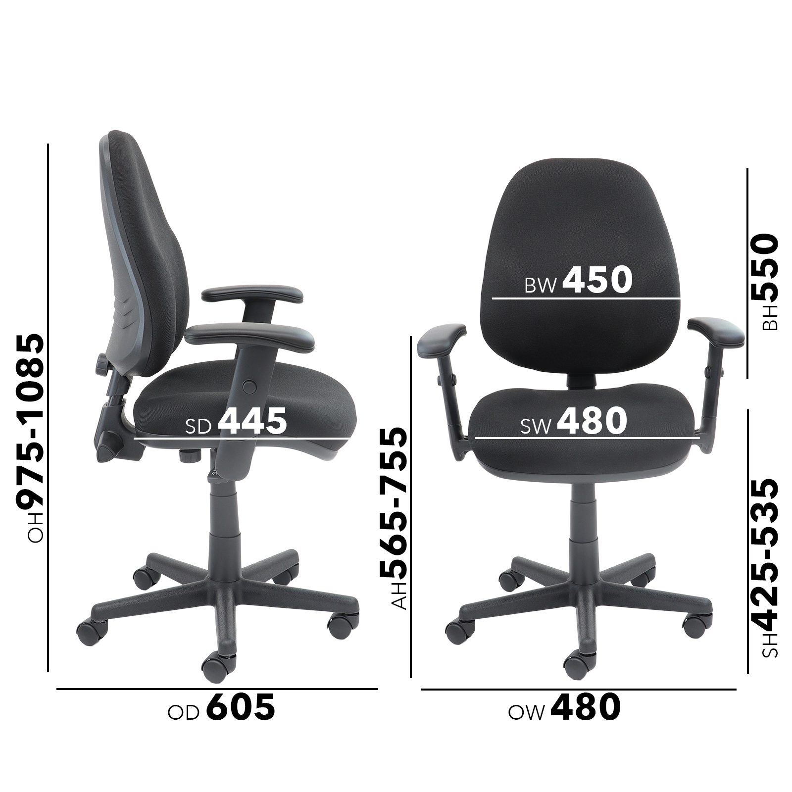 Bilbao Fabric Operators Chair with Lumbar Support