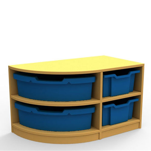 "Curve" Right-Hand Corner Storage (2 Trays High) | theClassroom.co