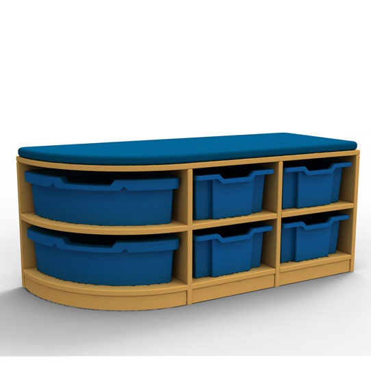 "Curve" Double Left-Hand Corner Storage (2 Trays High)