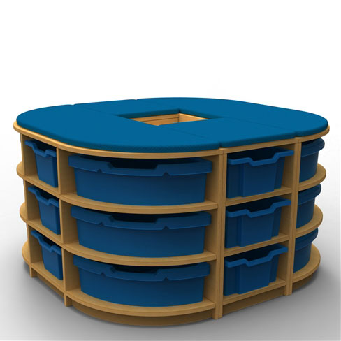 "Curve" Island Storage (3 Trays High) | theClassroom.co