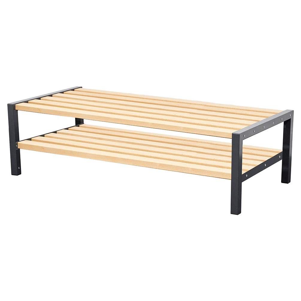 Double Sided Cloakroom Bench + Boot Rack - Black | theClassroom.co