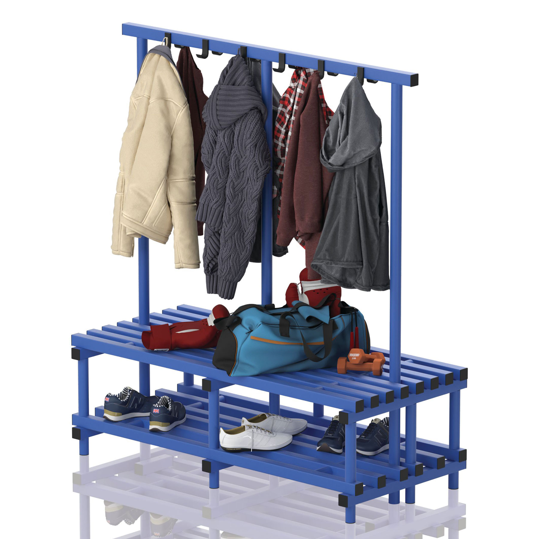 Vendiplas Plastic Wetroom Double Sided Bench & Rail