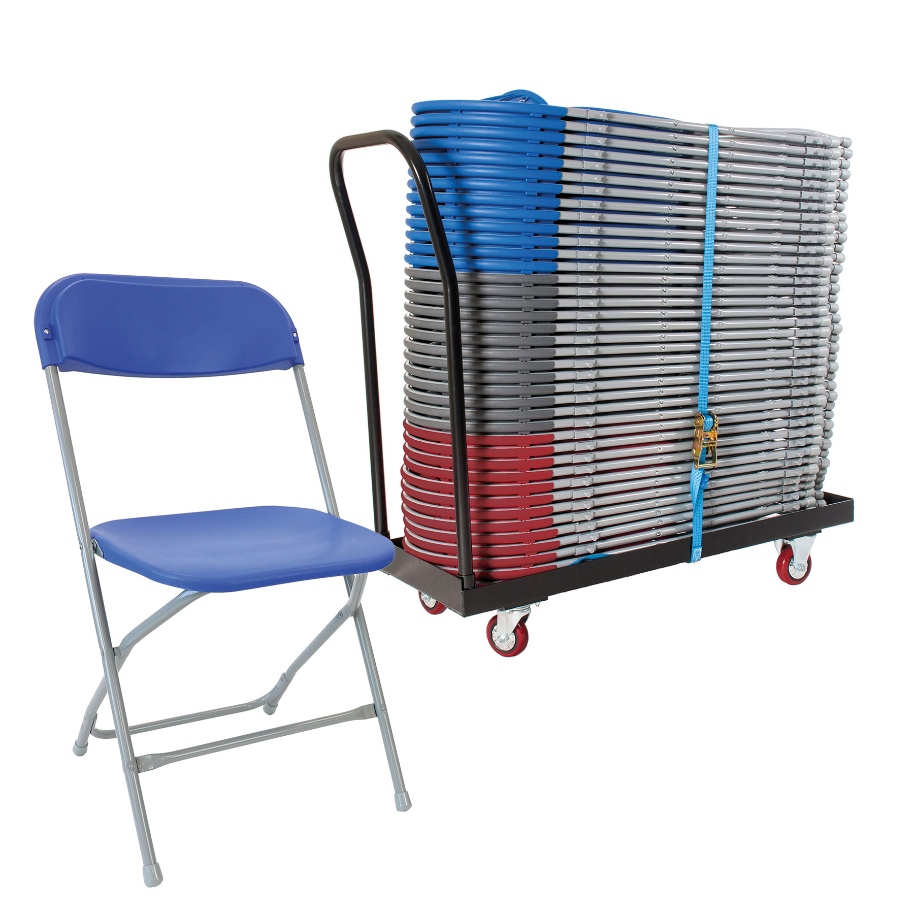 40 zlite® Straight Back Folding Chairs & Trolley | theClassroom.co