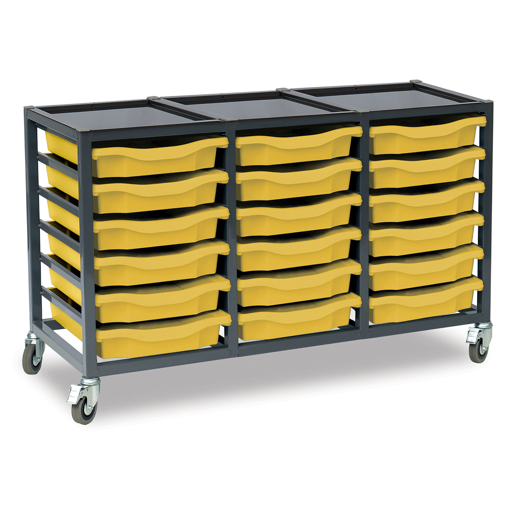Monarch 18 Single Tray Trolley with Metal Top (Dark Grey) | theClassroom.co