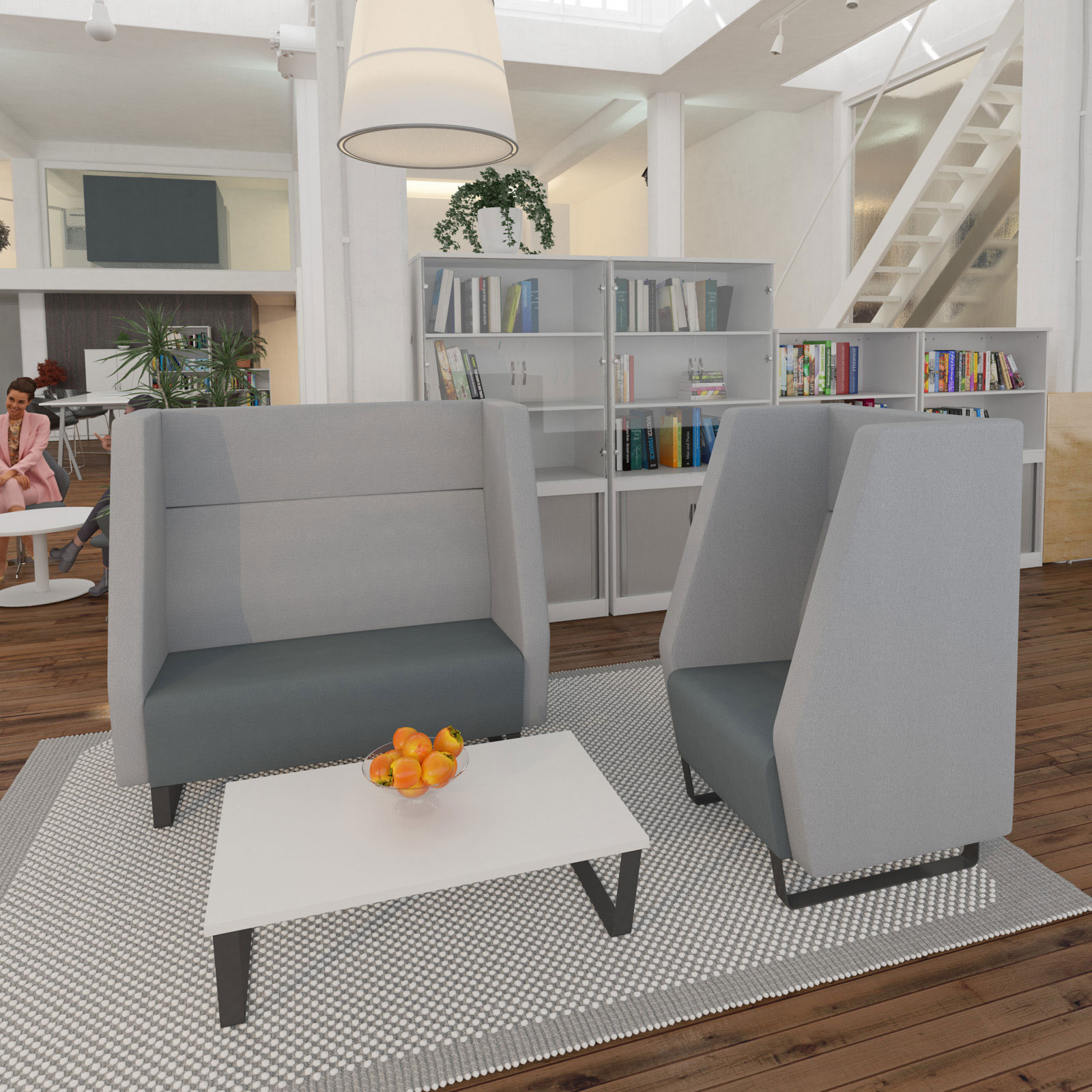 Encore High Back 1 Seater Sofa 600mm Wide with Black Sled Frame ...