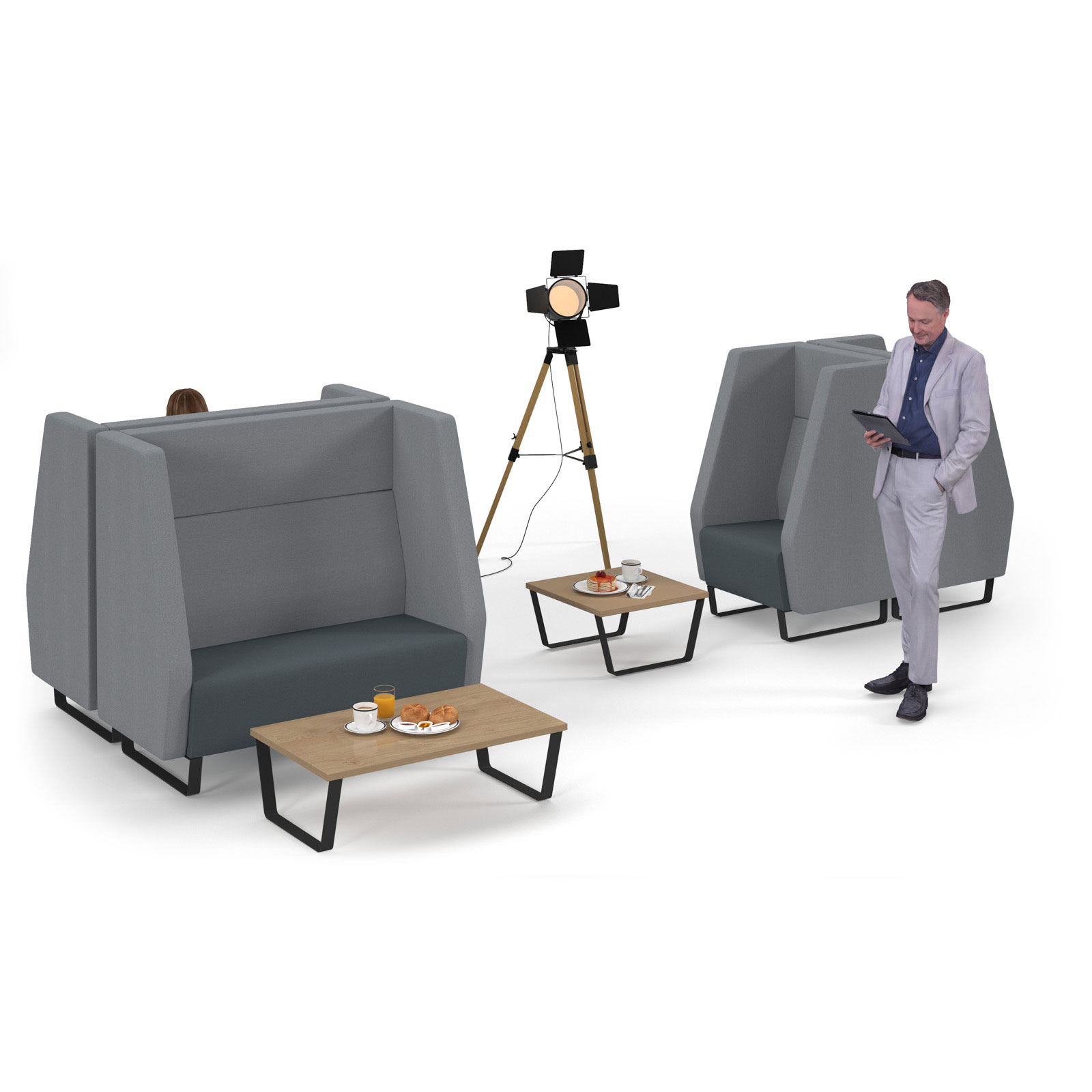Encore High Back 1 Seater Sofa 600mm Wide with Black Sled Frame ...