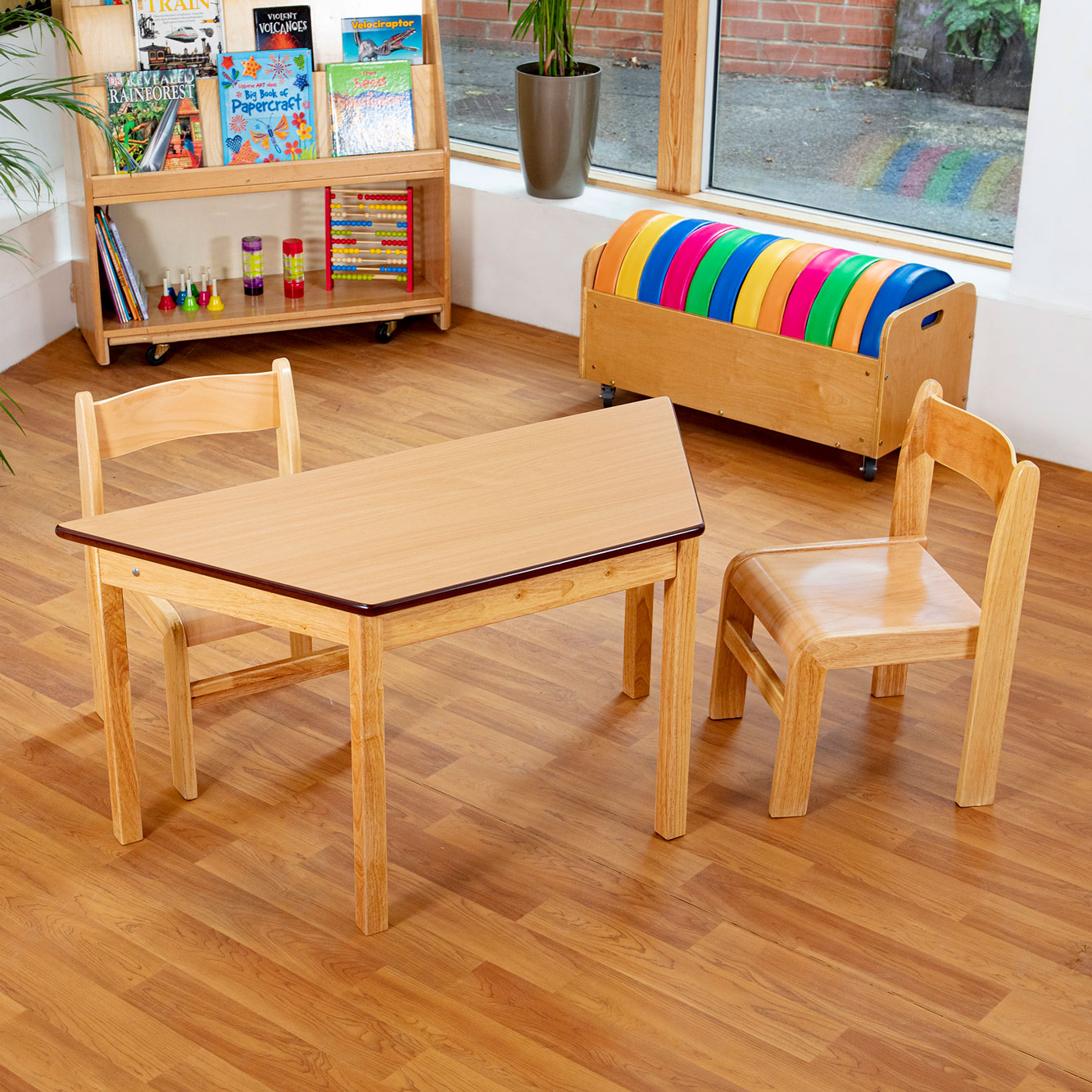 Tuf Class™ Trapezoidal Table - Beech | theClassroom.co