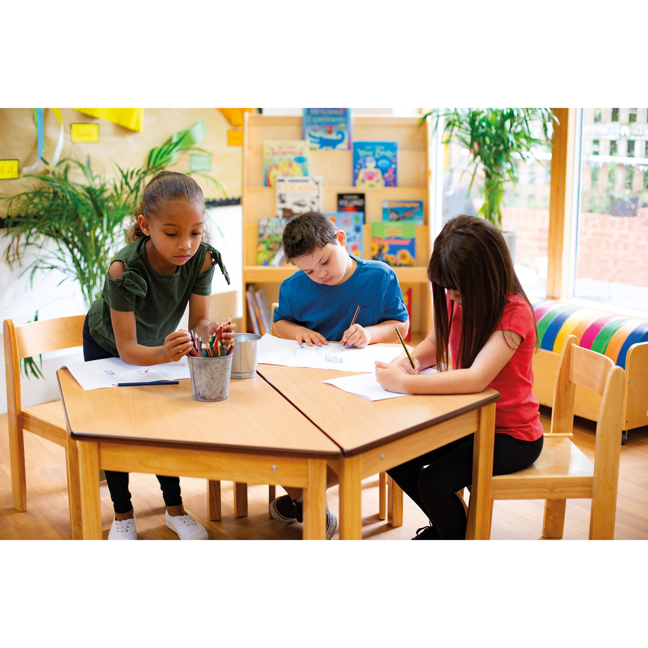 Tuf Class™ Trapezoidal Table - Beech | theClassroom.co