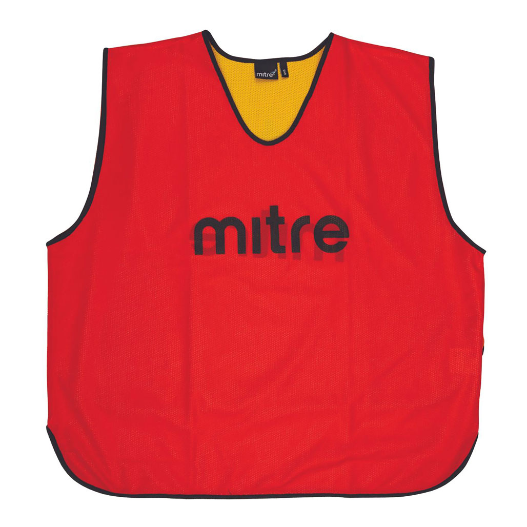 Mitre Pro Reversible Training Bib - Red/Yellow | theClassroom.co