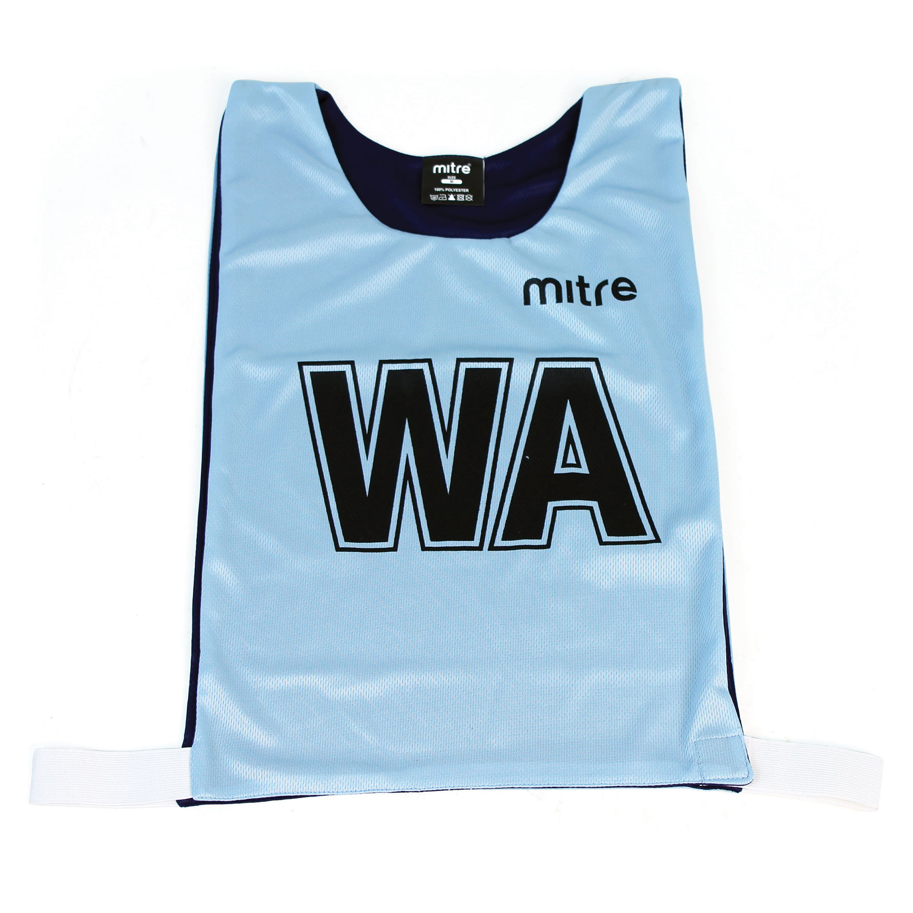 Mitre Pro Reversible Netball Bib Set Sky/Navy Blue, Set Of 7