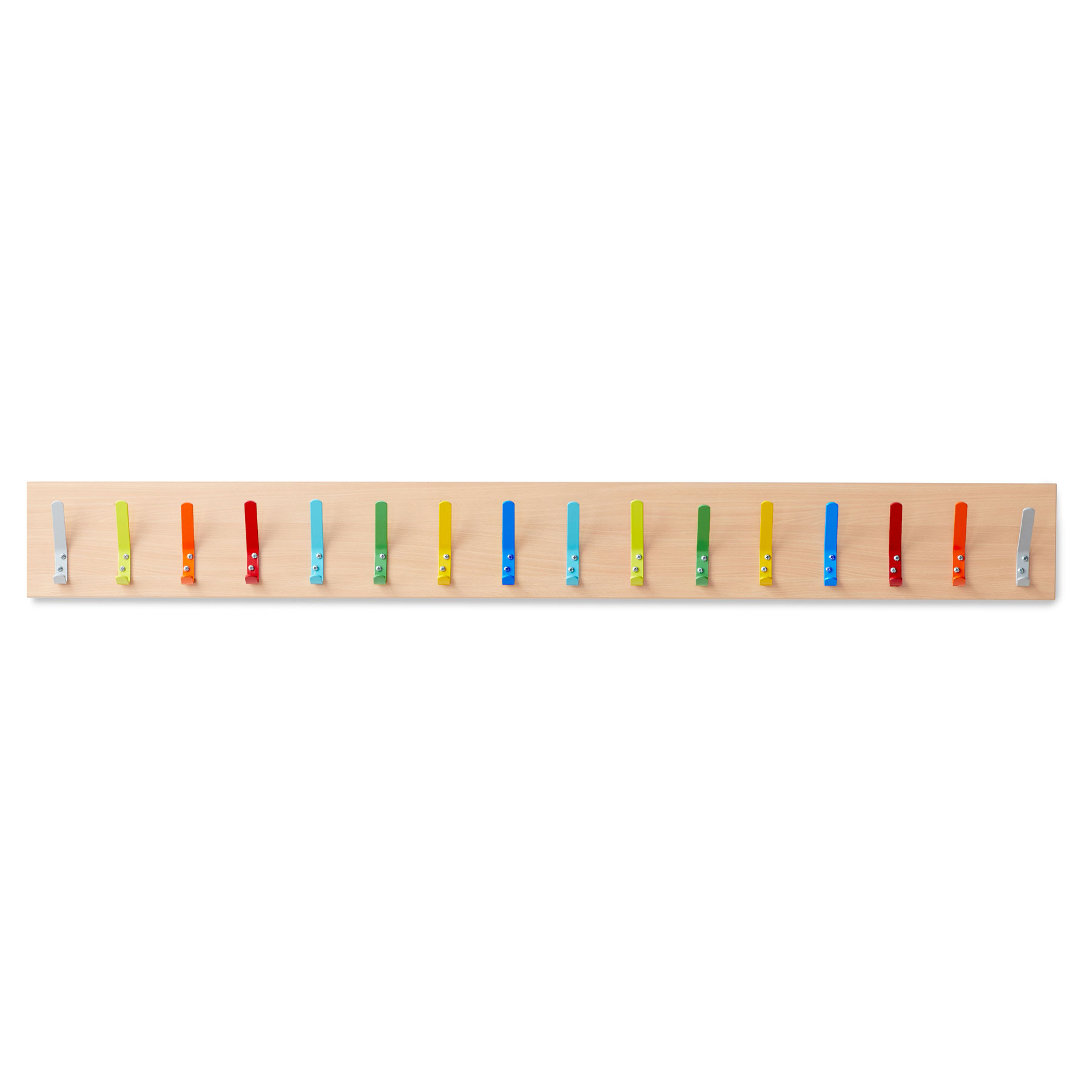 Monarch 16 Coloured Coat Hook Rail (Maple) | theClassroom.co