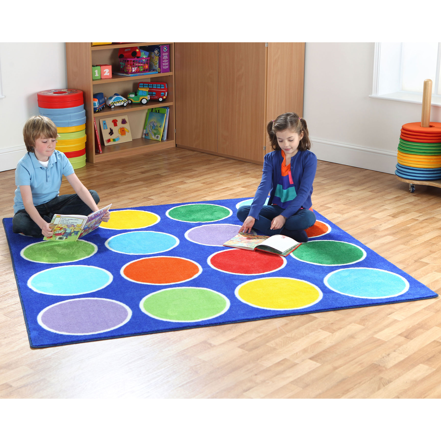 Rainbow™ Circles Placement Carpet | theClassroom.co