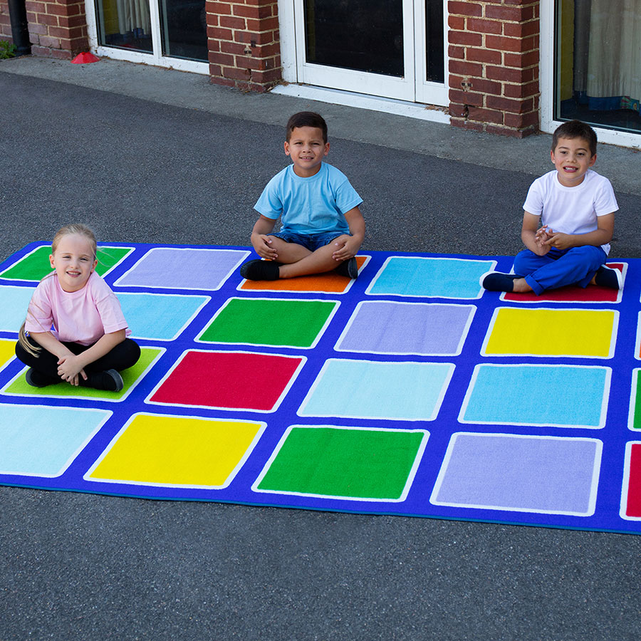 Rainbow™ Rectangle Placement Outdoor Mat | theClassroom.co