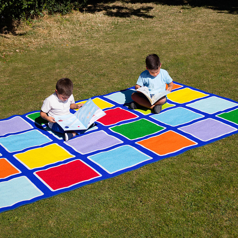 Rainbow™ Rectangle Placement Outdoor Mat | theClassroom.co