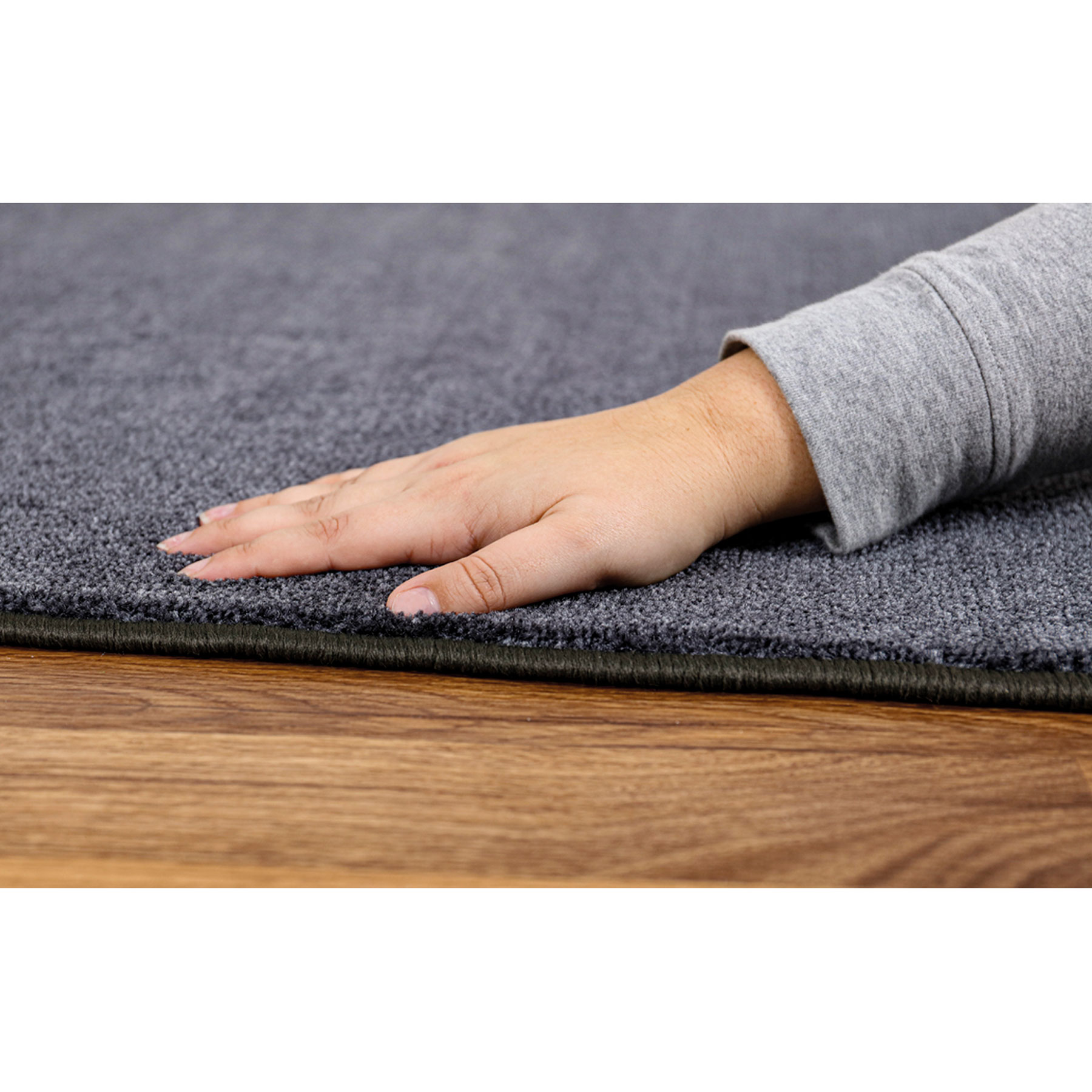 Plain Colour Square Classroom Carpet - Grey | theClassroom.co