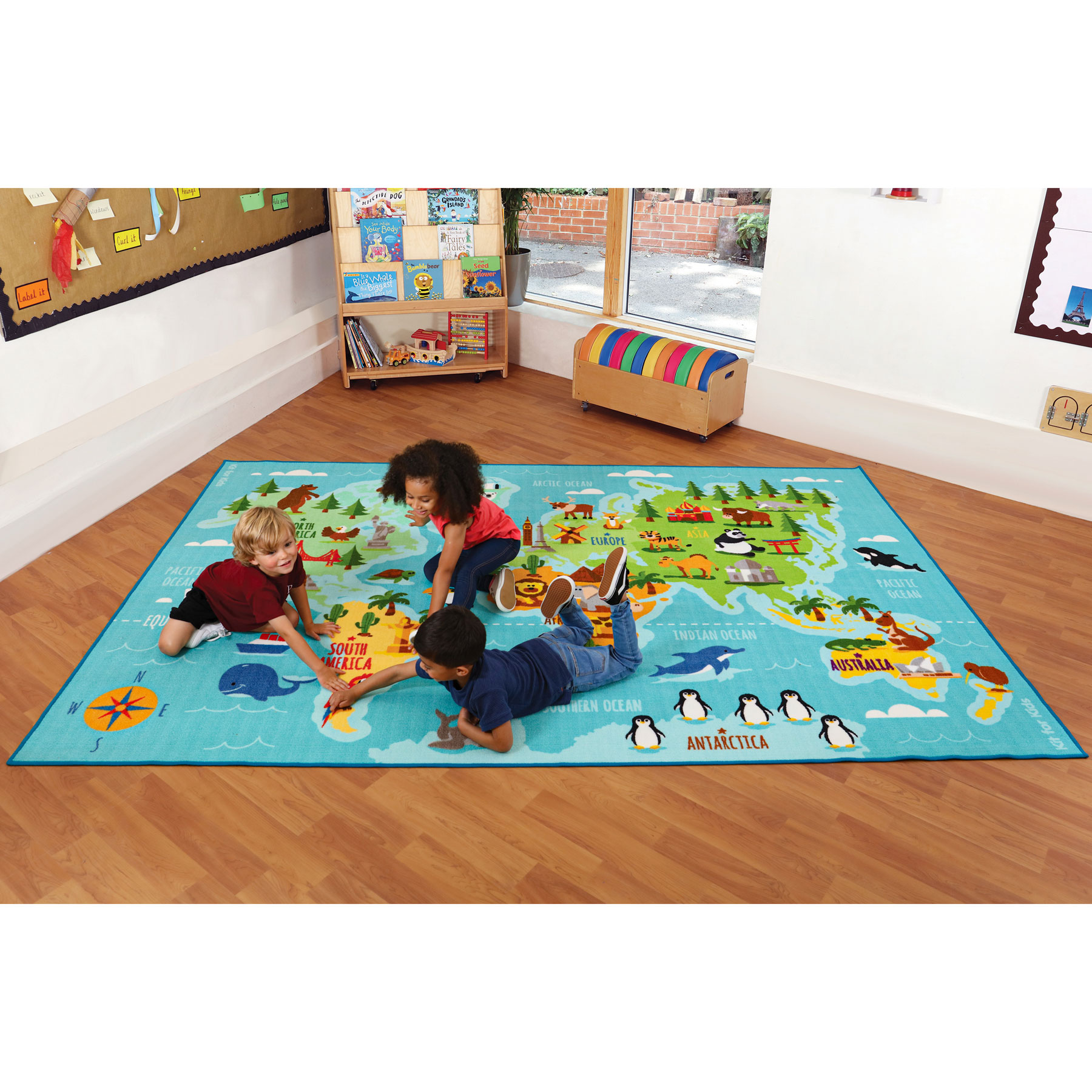 Animals and Places of the World Carpet | theClassroom.co