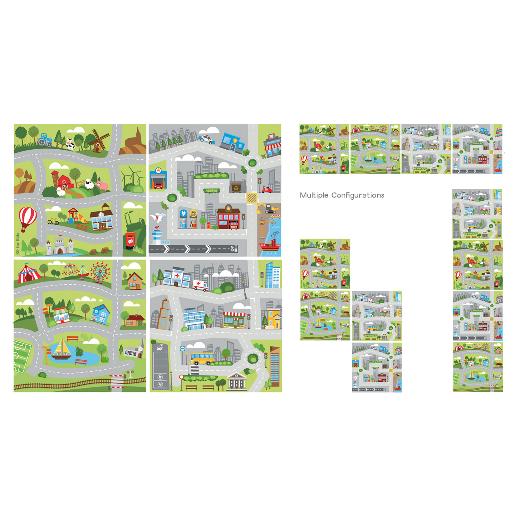 Small World Road Map Set 1 Indoor / Outdoor Carpets | theClassroom.co