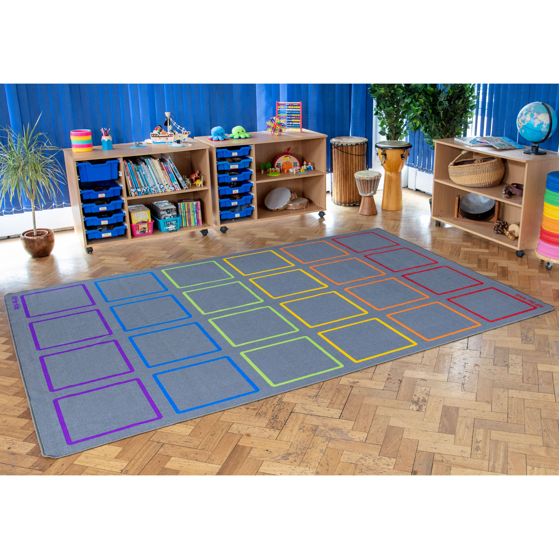 Essentials Rainbow Square Carpet | theClassroom.co