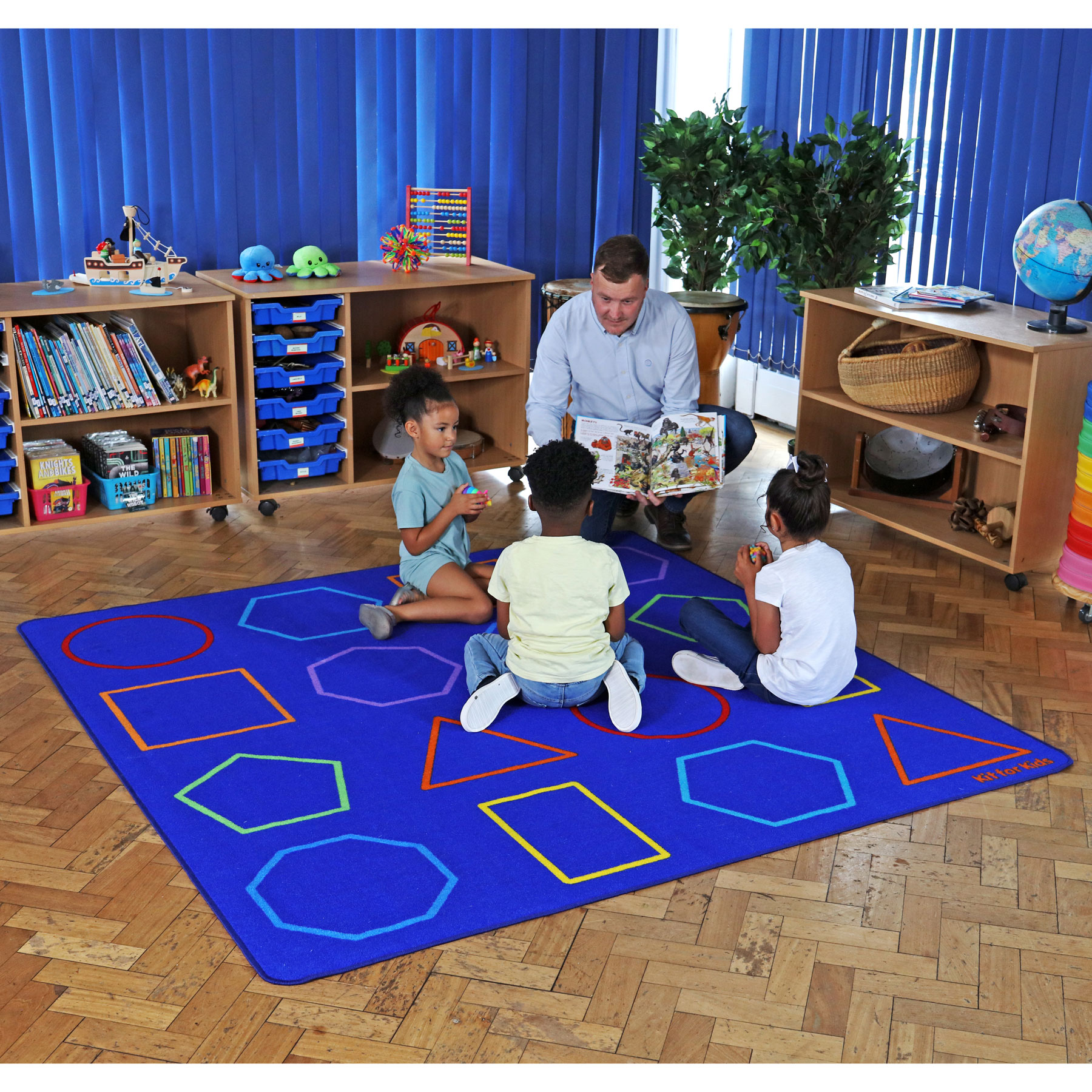 Essentials Rainbow Geometric Carpet | theClassroom.co