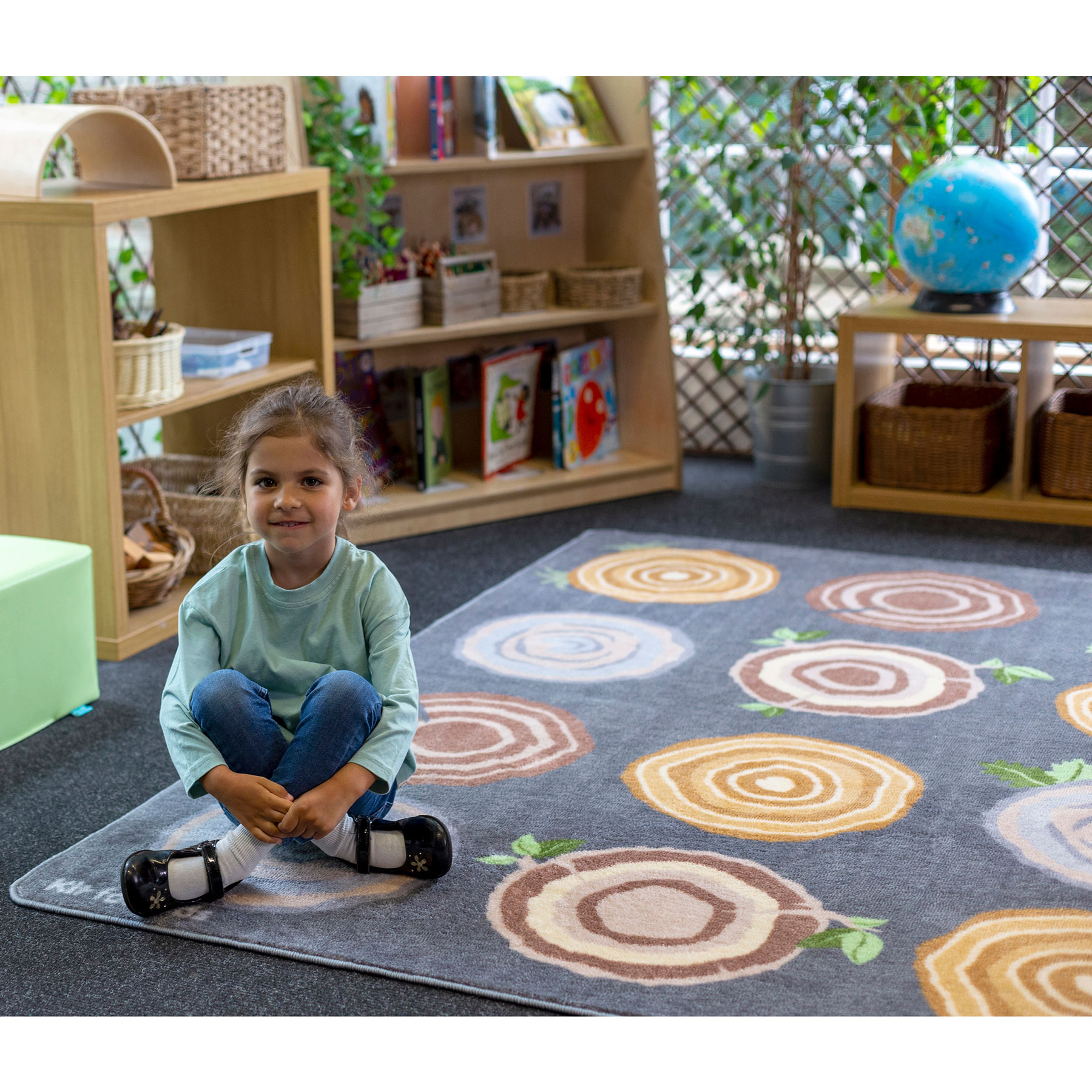 Natural World™ Tree Stump Placement Carpet | theClassroom.co