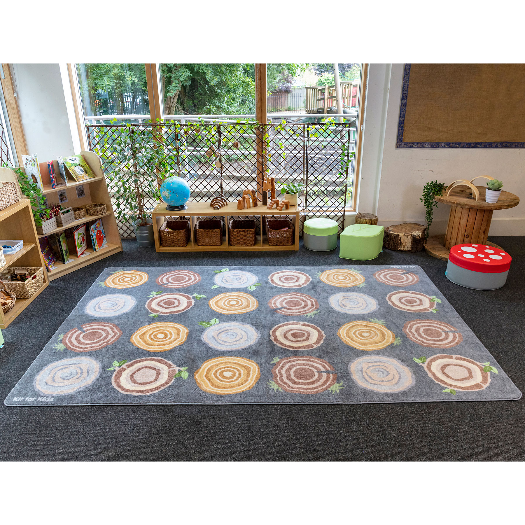 Natural World™ Tree Stump Placement Carpet | theClassroom.co