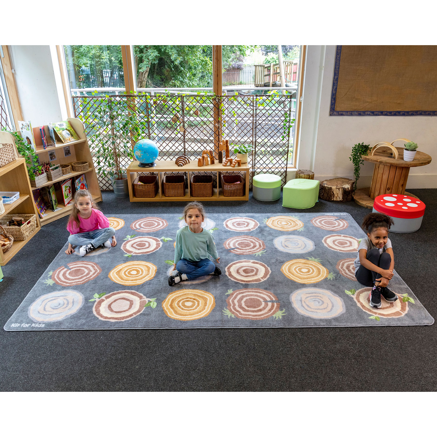 Natural World™ Tree Stump Placement Carpet | theClassroom.co