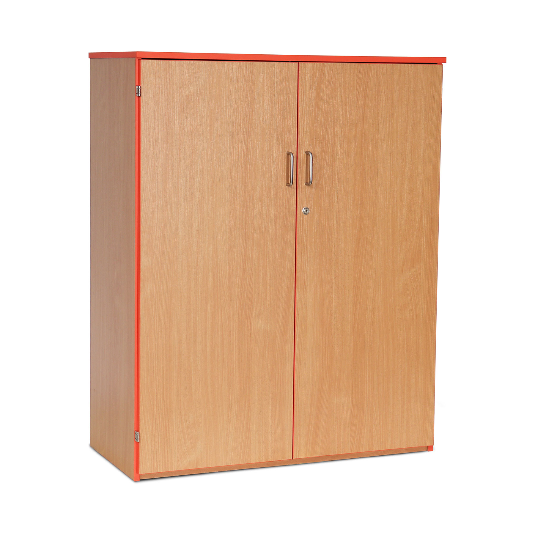 Lockable Cupboard with 3 Shelves & Tangerine Edging (1250H ...