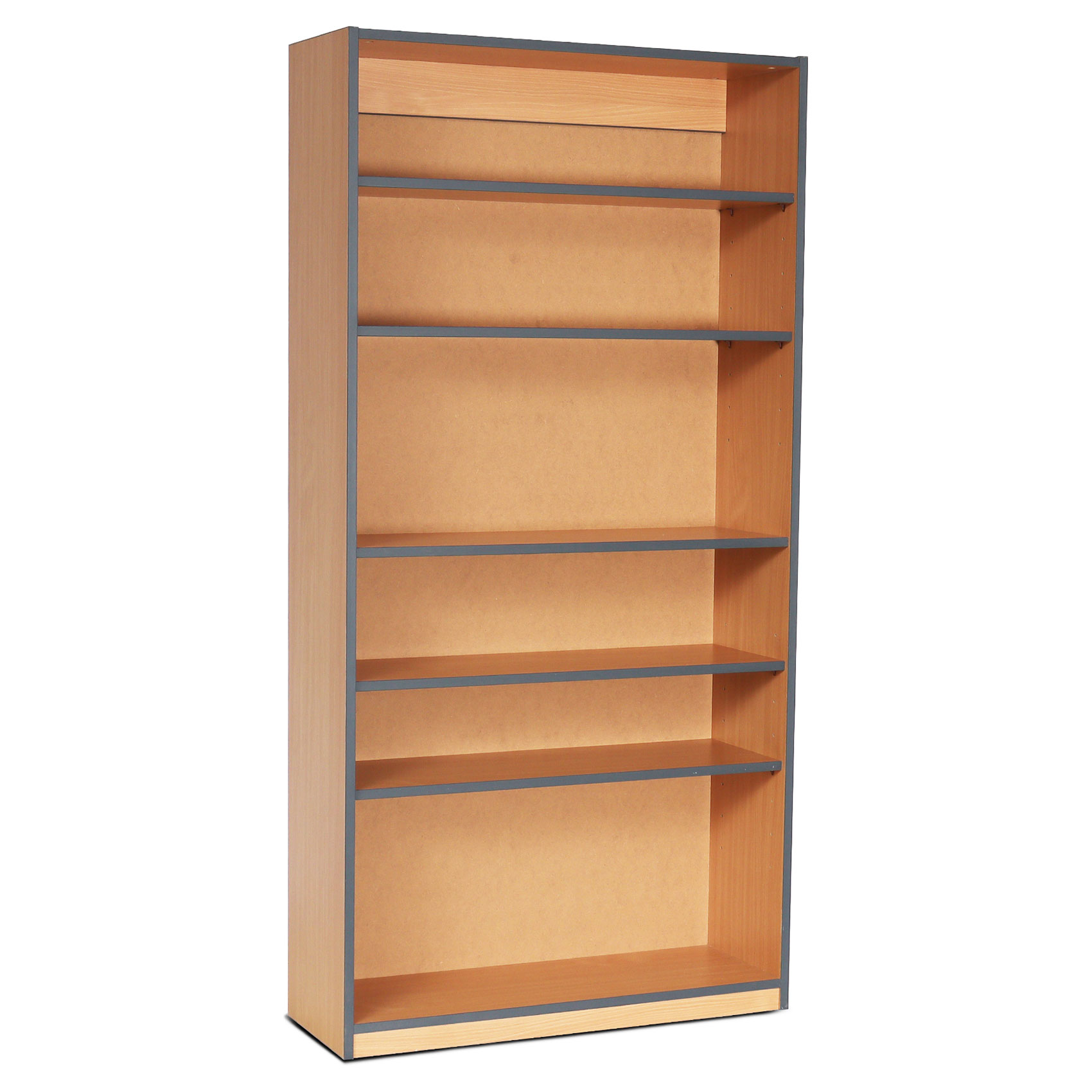 Open Bookcase with 5 Shelves & Dark Grey Edging (1800H) | theClassroom.co
