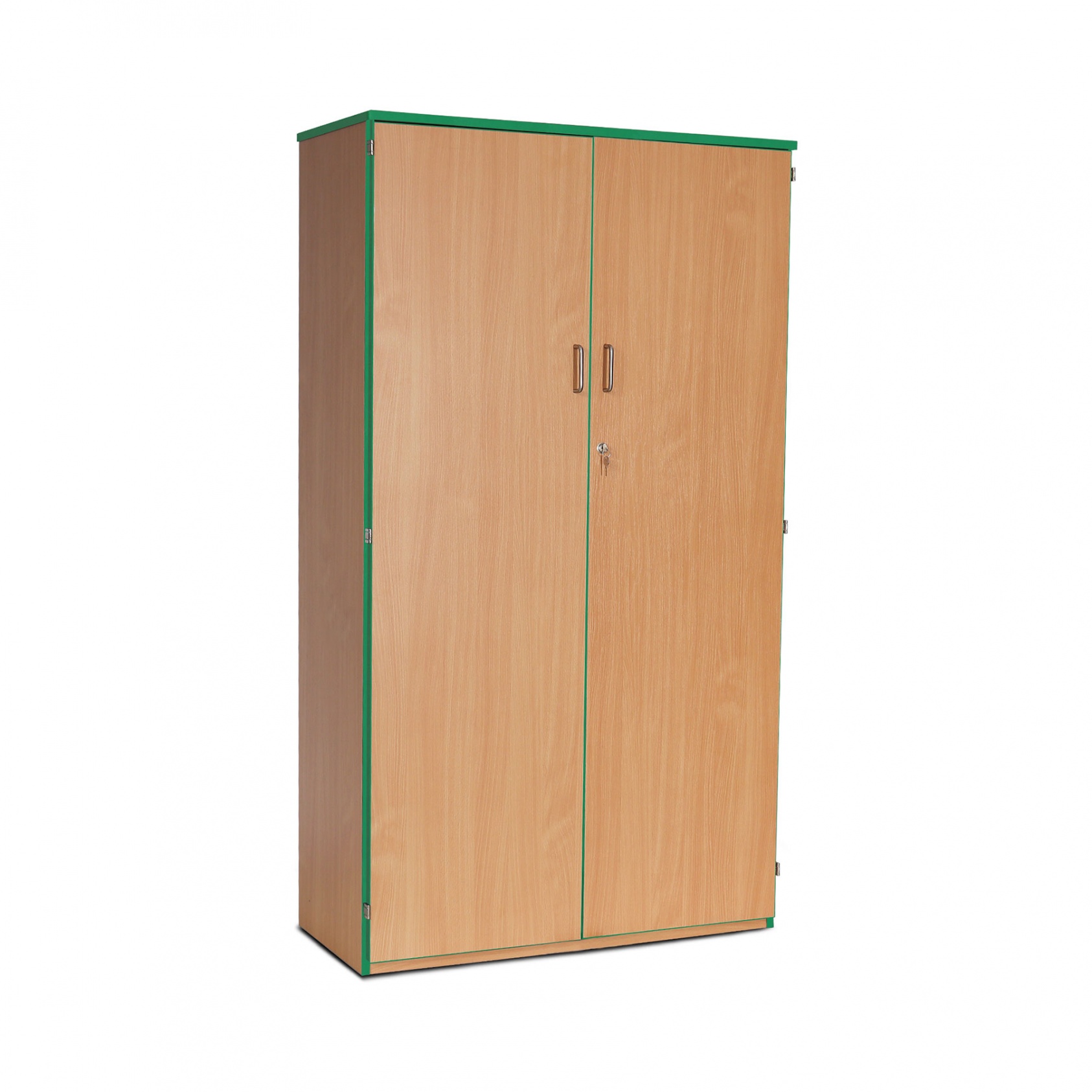 Lockable Cupboard with 5 Shelves & Green Edging (1800H) | theClassroom.co
