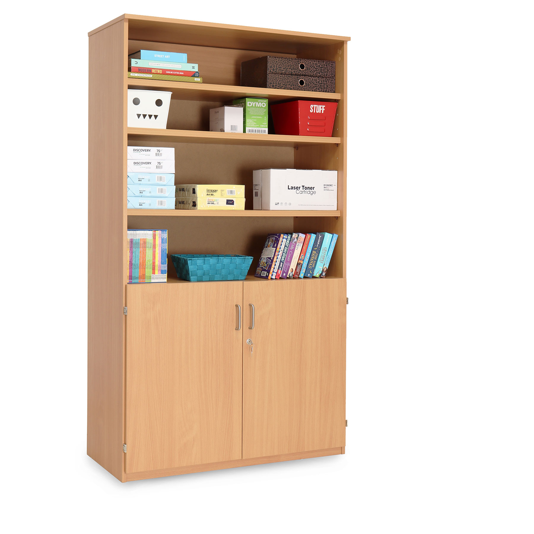 Monarch Stock Cupboard with 1 Fixed & 3 Adjustable Shelves (1800H ...