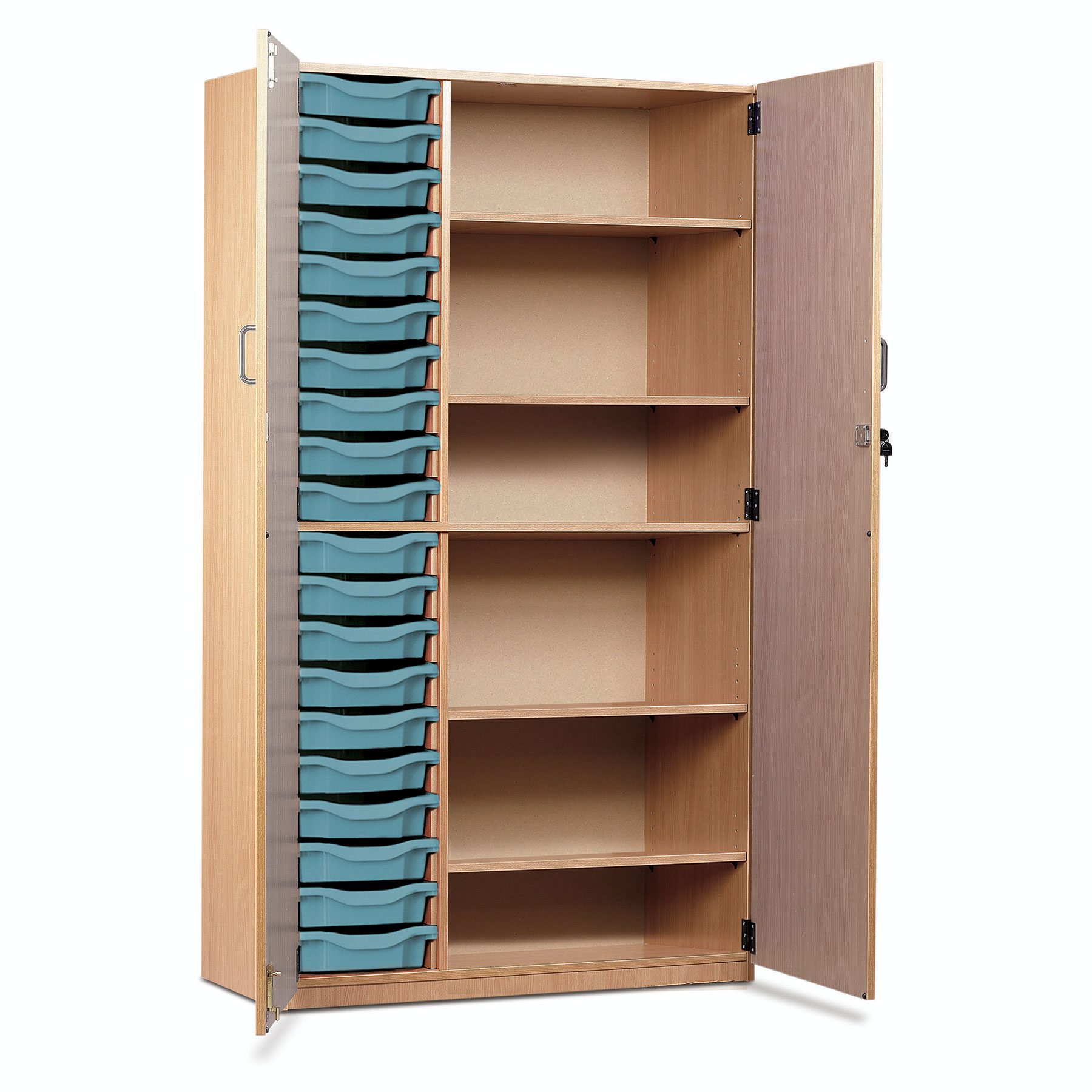 Monarch 20 Single Tray Cupboard with Shelves + Locking Doors