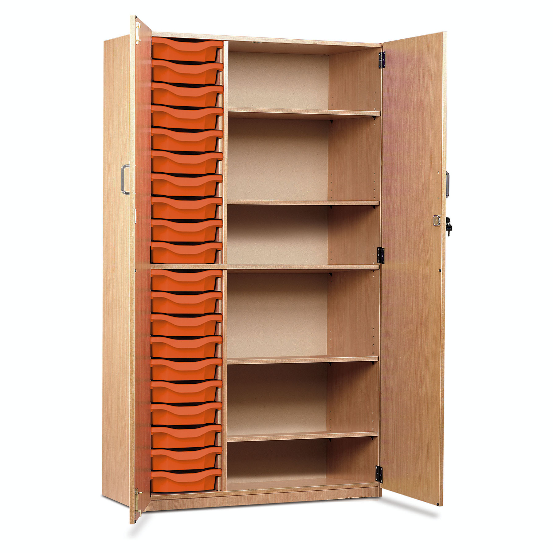 Monarch 20 Single Tray Cupboard with Shelves + Locking Doors