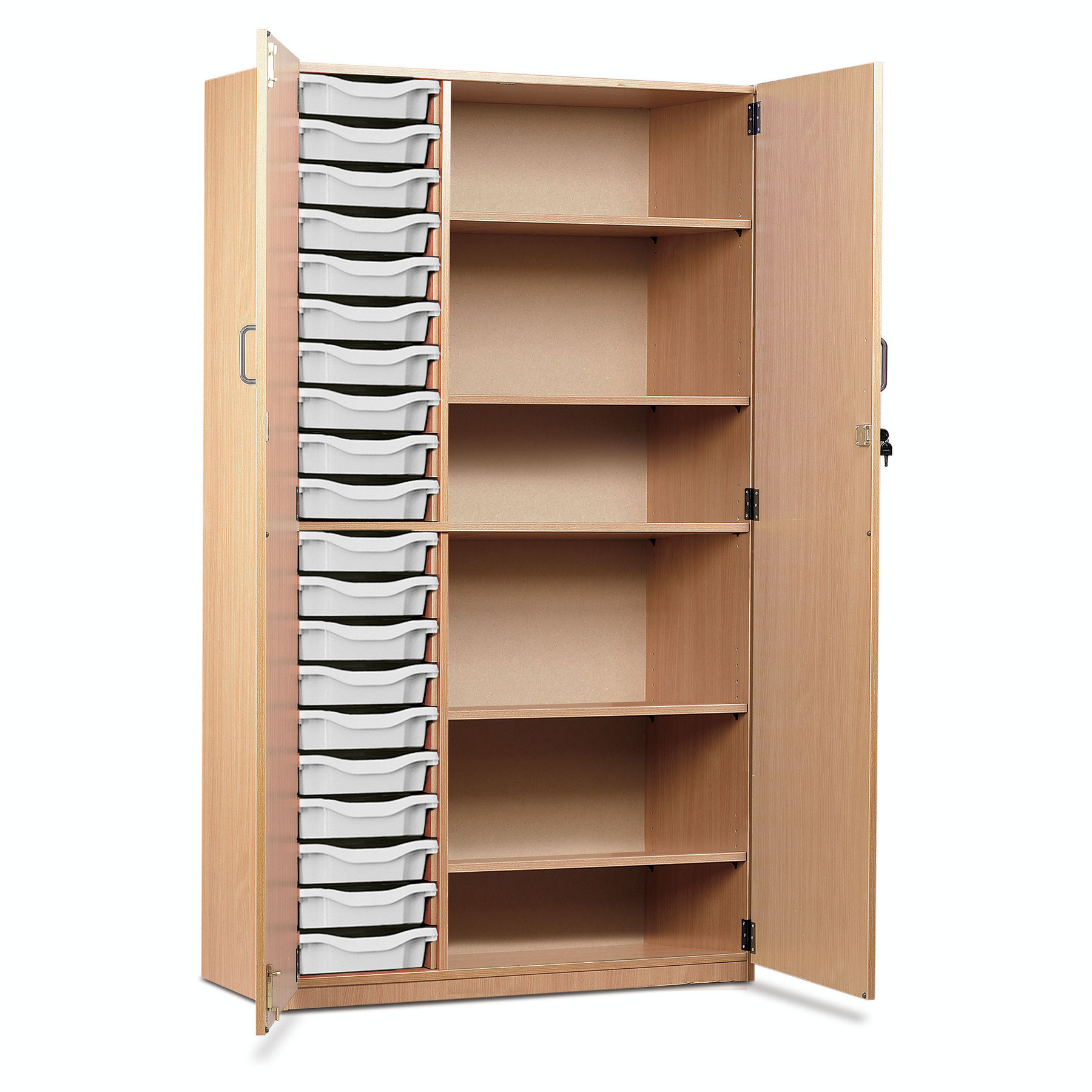 Monarch 20 Single Tray Cupboard with Shelves + Locking Doors