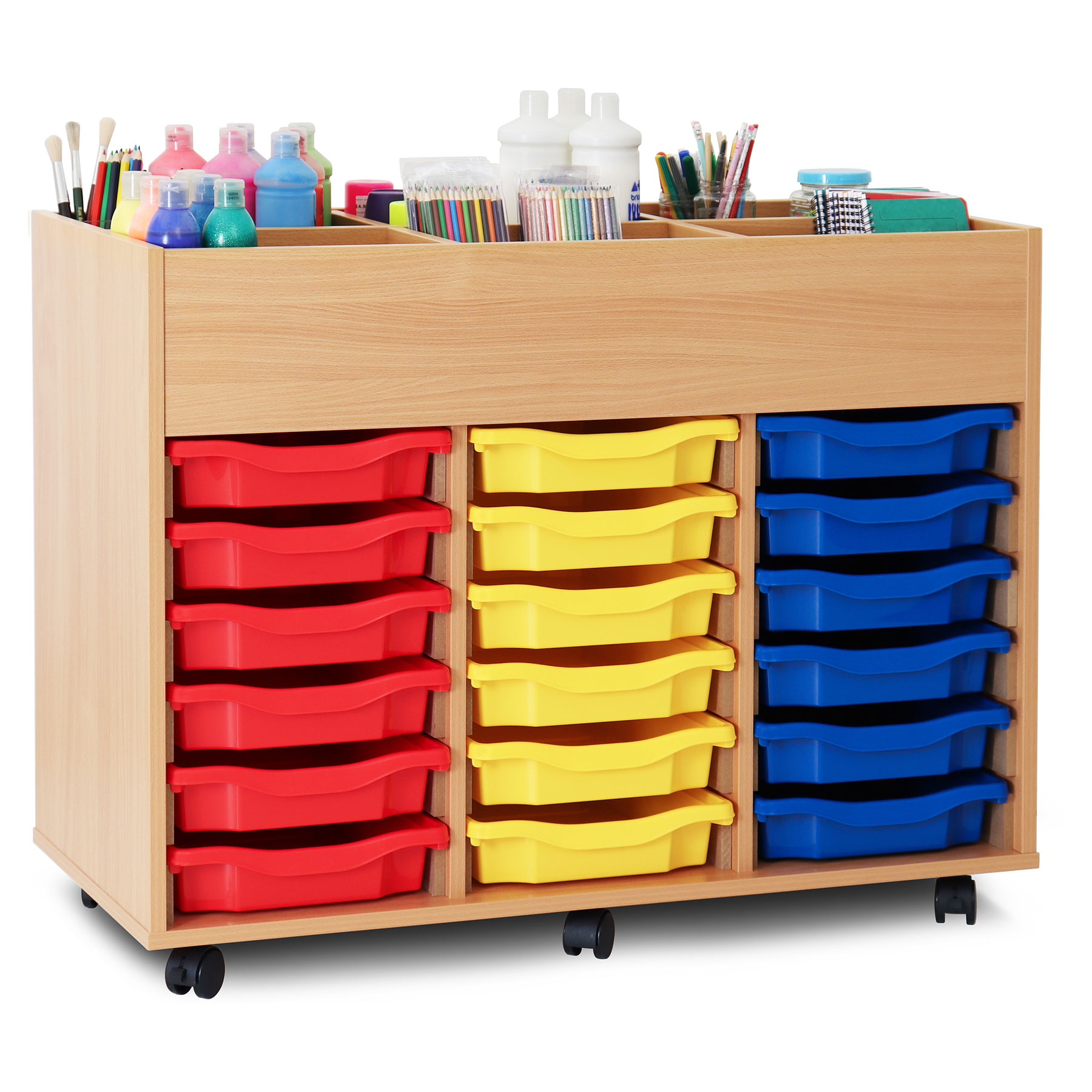 Monarch 6 Bay Mobile Kinderbox with 18 Single Tray Storage ...